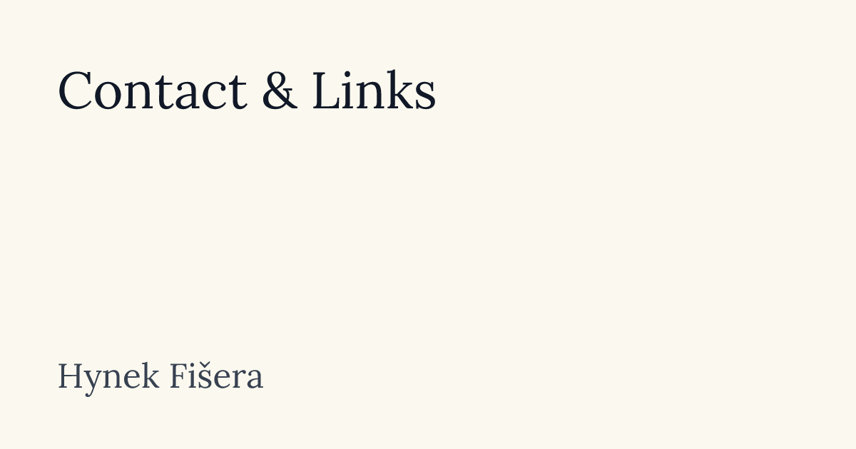 Contact & Links – Hynek Fišera | Software Development & Graphic Design